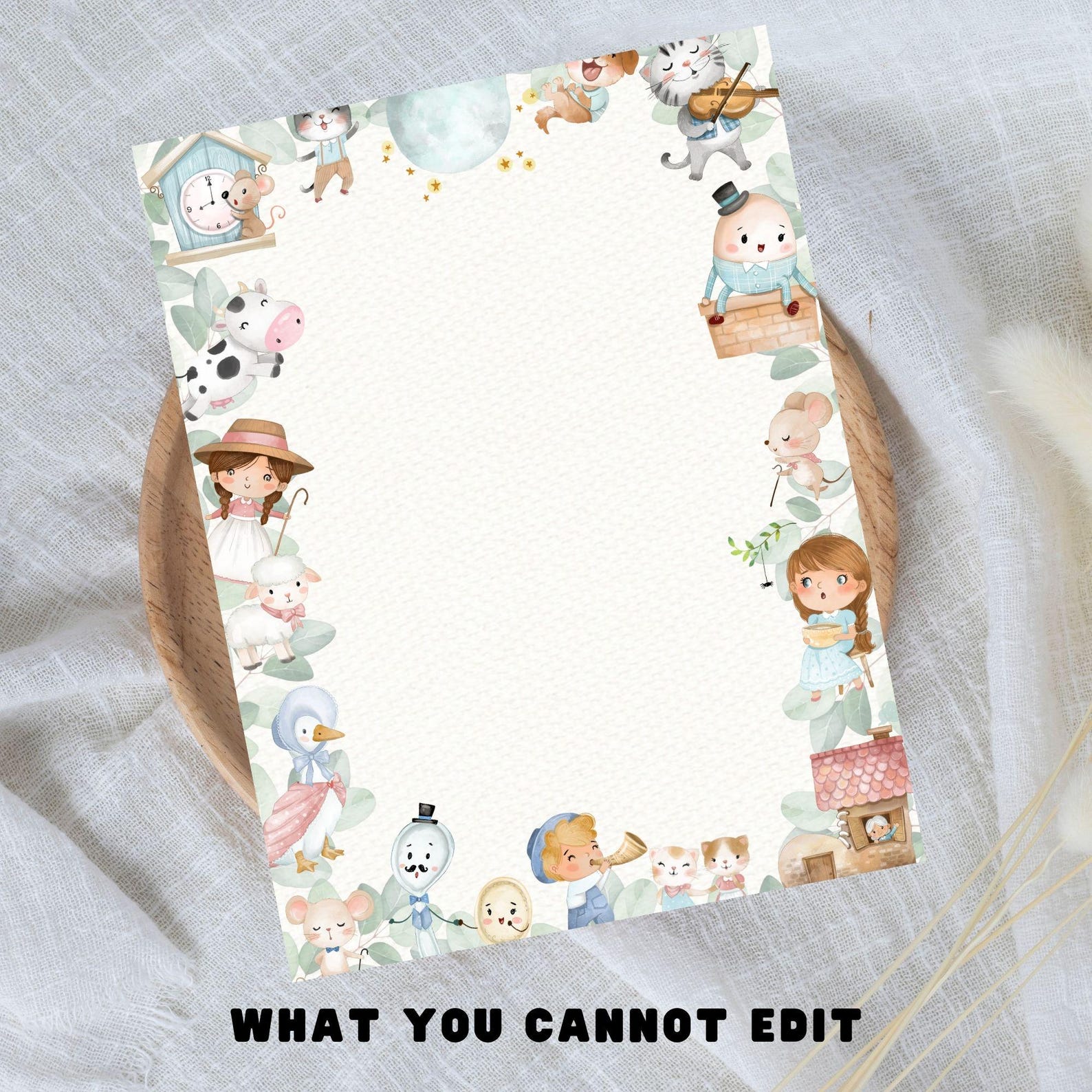 Nursery Rhyme Baby Shower Invitation, Storybook Themed Invite, Editable ...