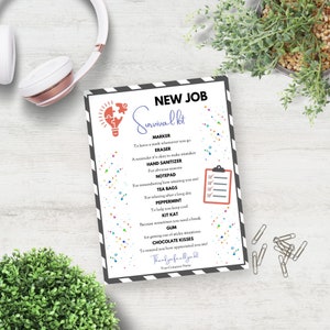 New Employee Survival Kit, New Job Tag Editable Template, Career ...