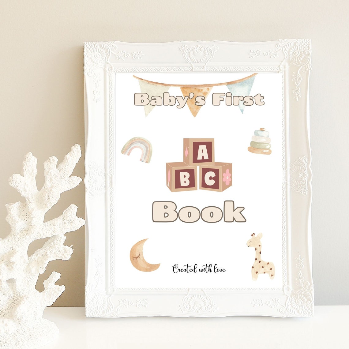 Baby's First ABC Book Baby Shower Game, Animal Alphabet Coloring Pages ...