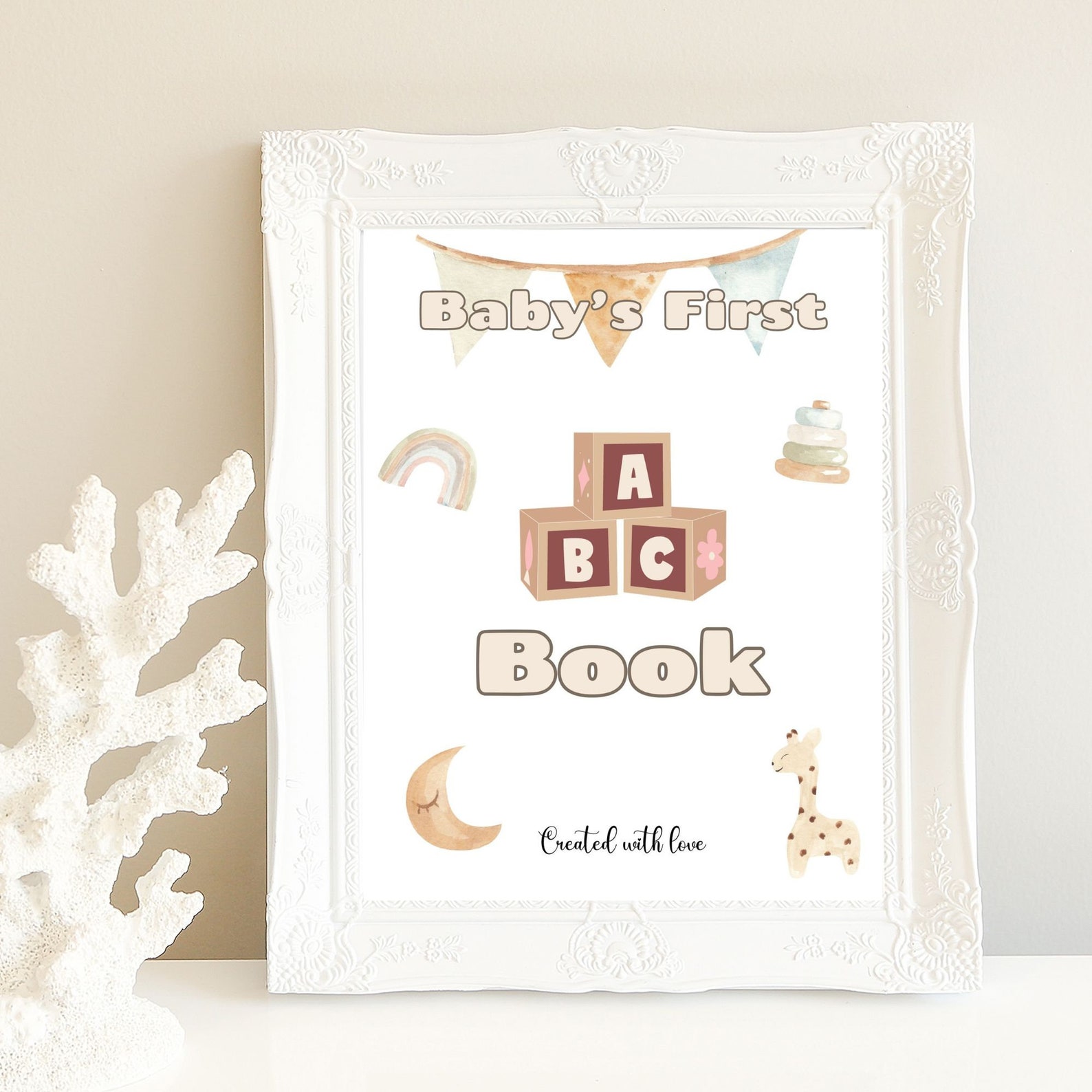 Baby's First ABC Book Baby Shower Game, Animal Alphabet Coloring Pages ...