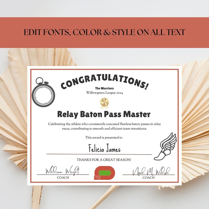 Track and Field Award Certificate, Ceremony, Athlete Sports Certificate ...