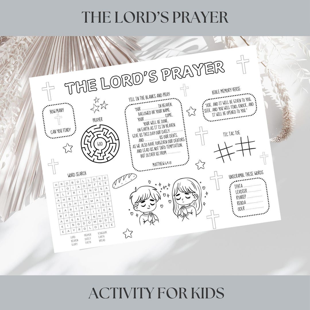 The Lord’s Prayer Activity for Kids, Lords Our Father Coloring Page ...