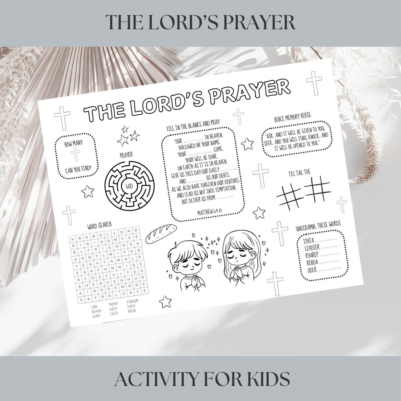 The Lord’s Prayer Activity for Kids, Lords Our Father Coloring Page ...