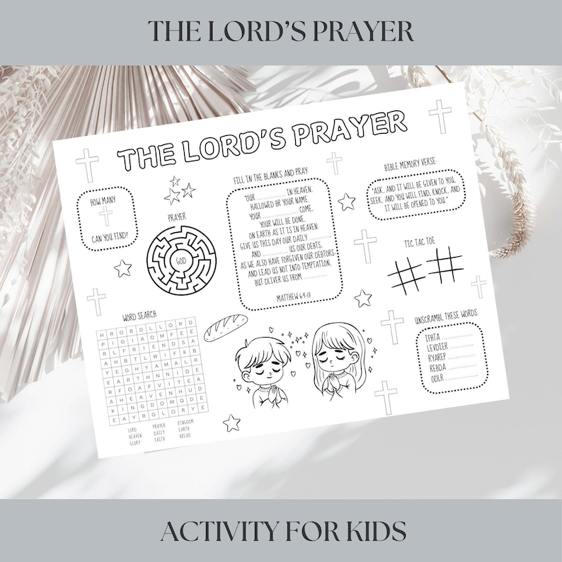The Lord’s Prayer Activity for Kids, Lords Our Father Coloring Page ...