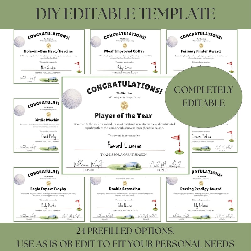 Golf Course Certificates - Etsy New Zealand
