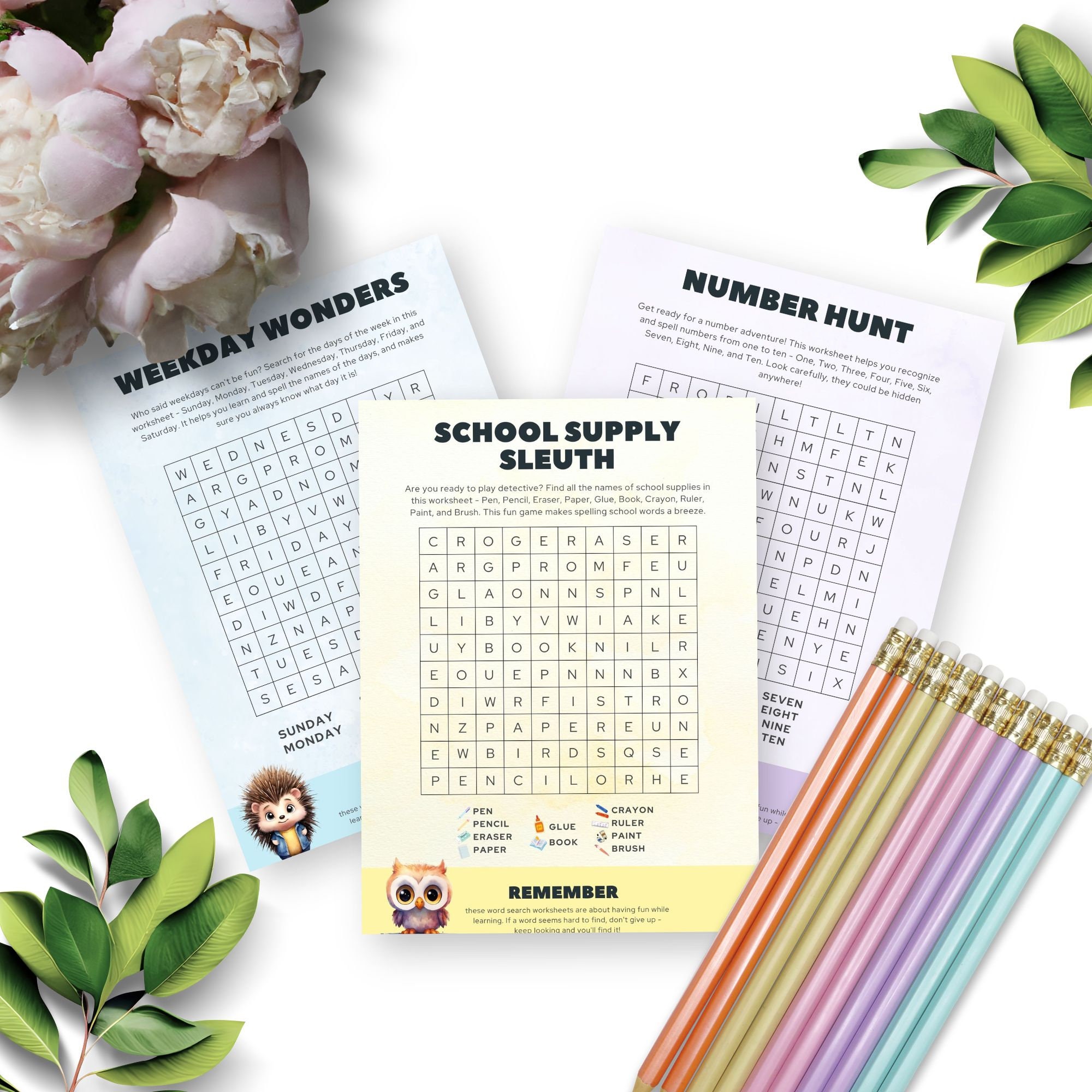 Simple Word Search Printable Puzzle Kindergarten First Grade Word ...