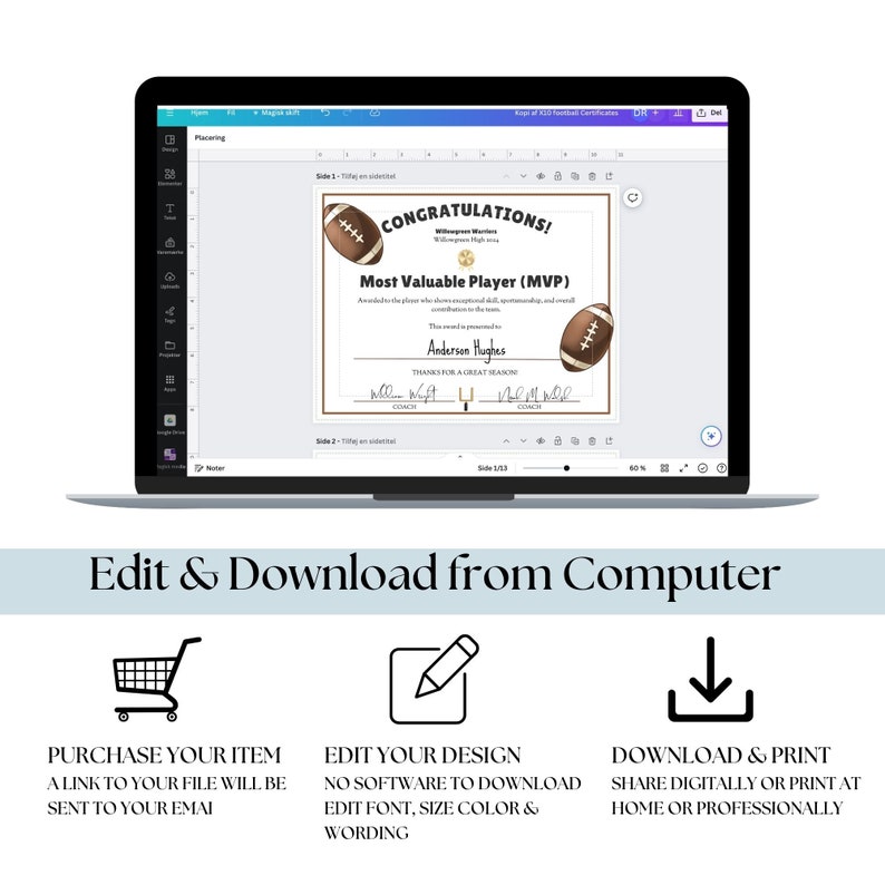 Editable Football Award Certificates, Award Ceremony Certificates, End ...
