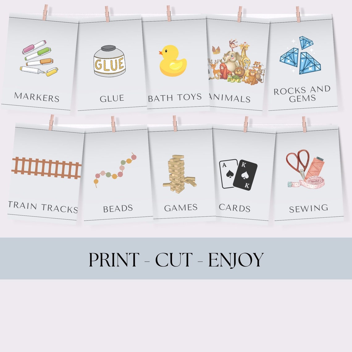 Cute Toy Box Labels for Organizing Playroom, Storage Labels Printable ...