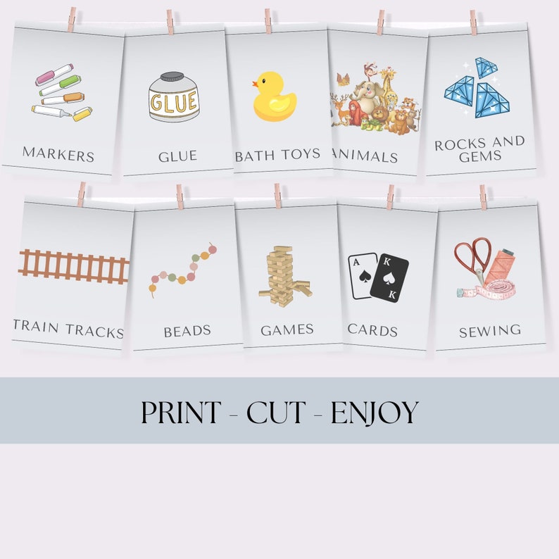 Cute Toy Box Labels, Playroom Organization Stickers (instant Download ...