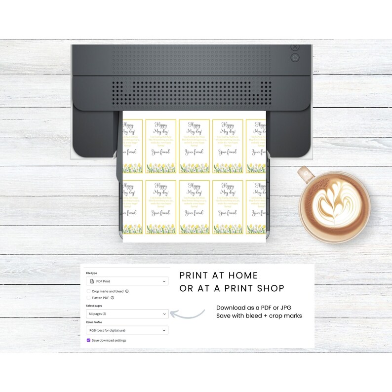 Printable May Day Cards for Kids, Flower Cutouts, Coloring, Spring ...