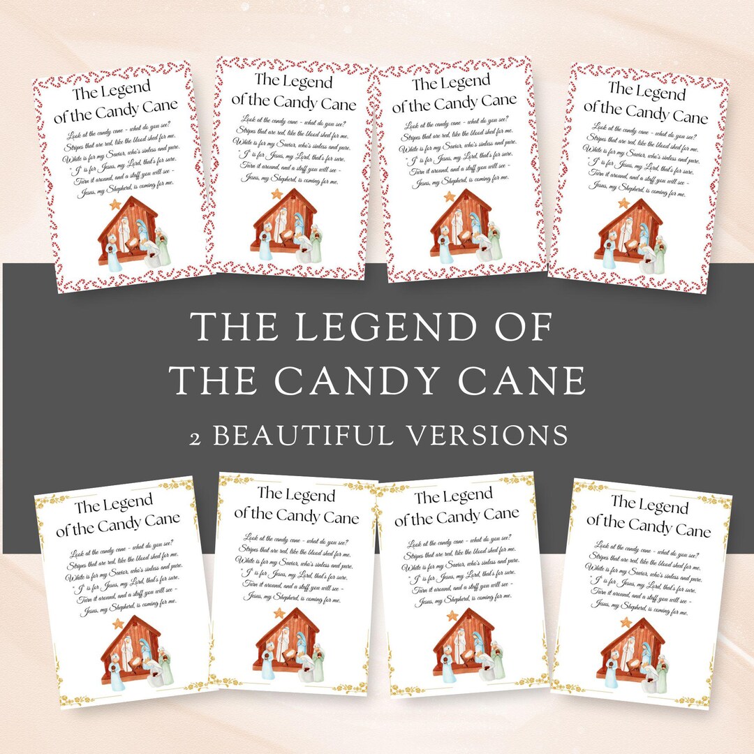 Legend of the Candy Cane Print, Bible Holder Jesus, Christian Christmas ...