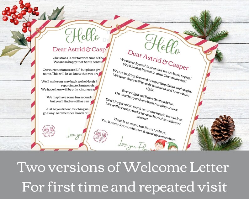 Welcome Letter From Elves, Elf Arrival Letter, Multiple Elves, Two ...
