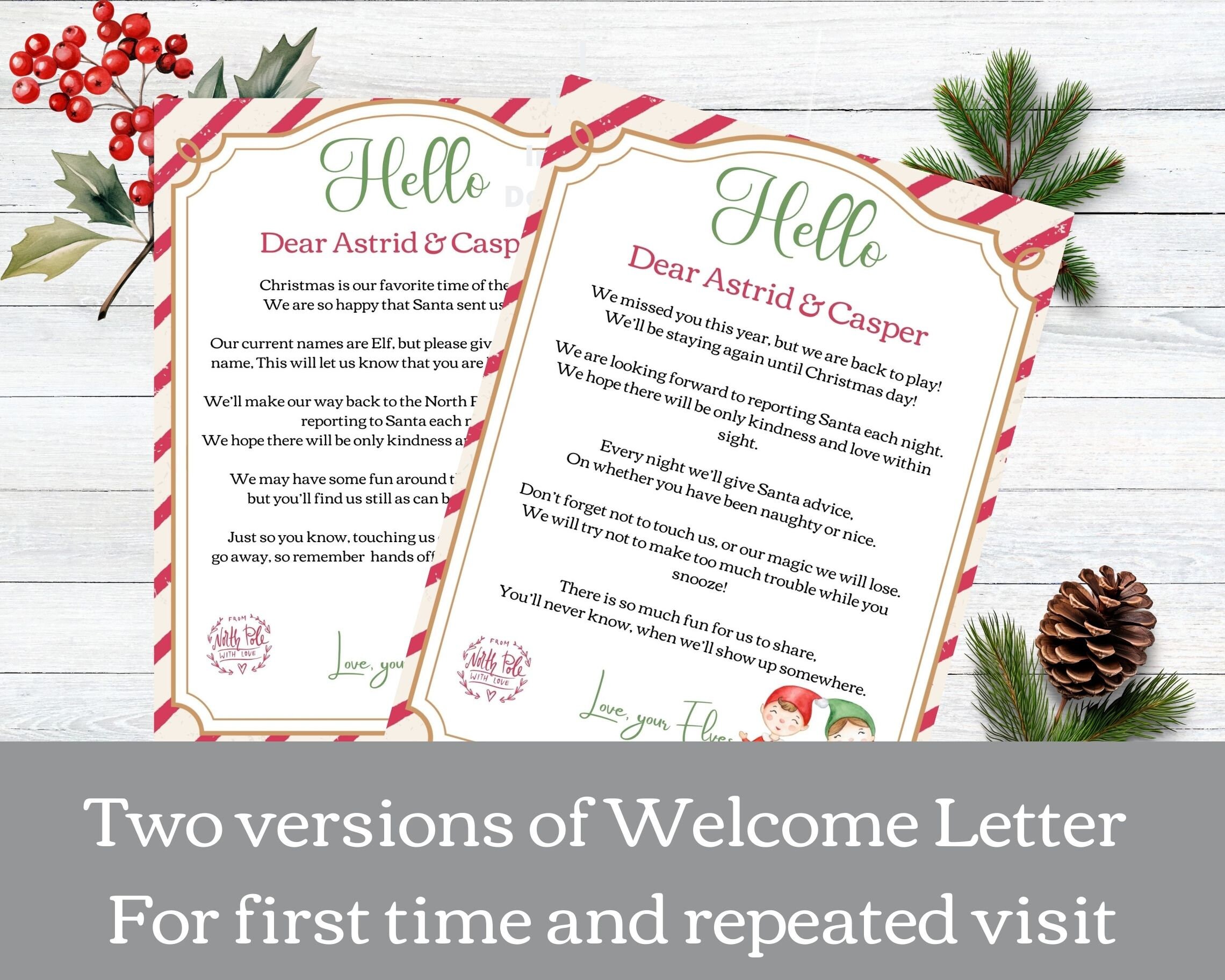 Welcome Letter From Elves, Elf Arrival Letter, Multiple Elves, Two ...