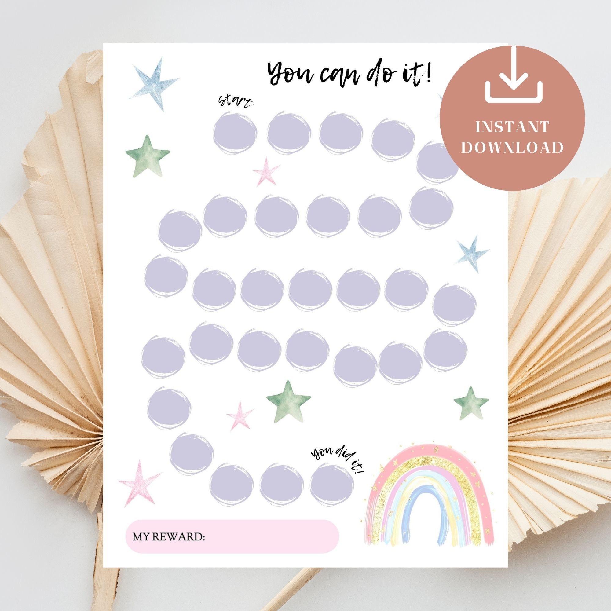 Rainbow You Can Do It Reward Chart, Girl Printable Behavior, Children ...