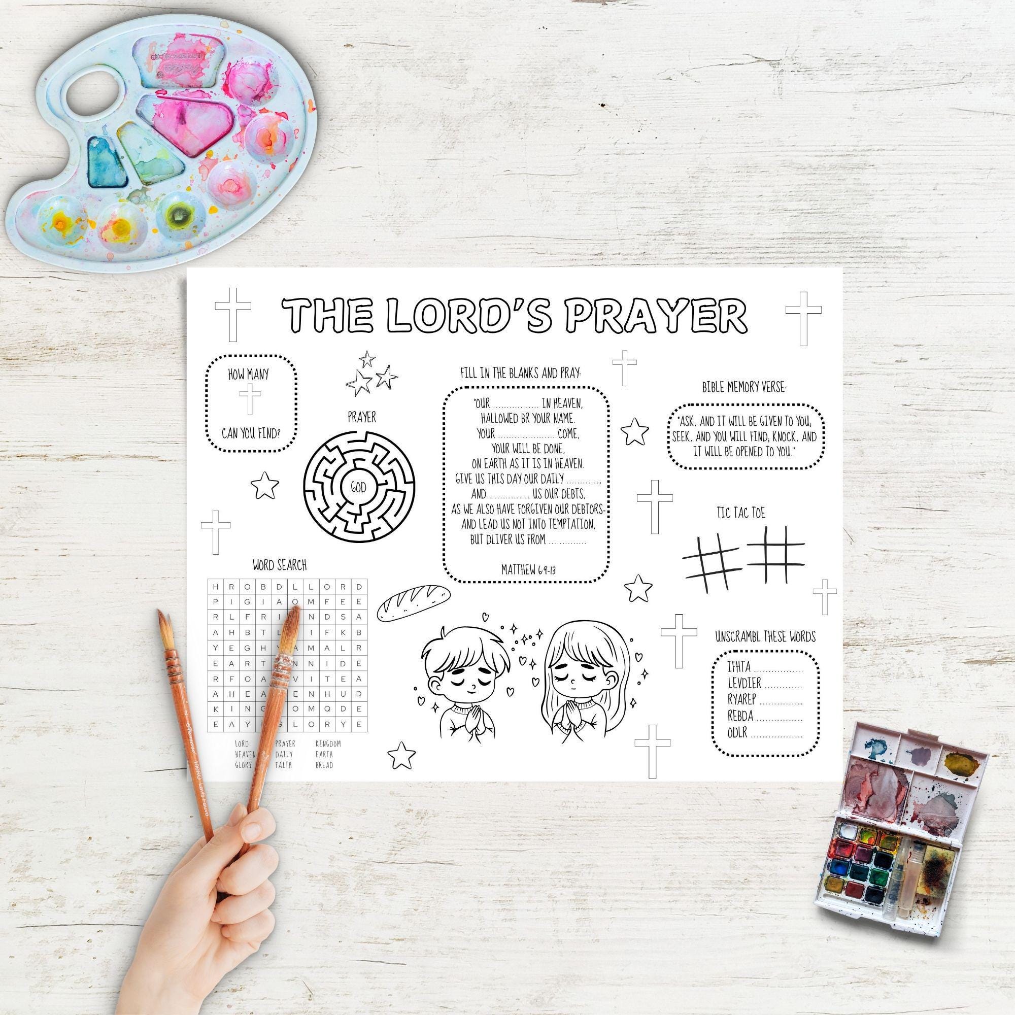 The Lord’s Prayer Activity for Kids, Lords Our Father Coloring Page ...