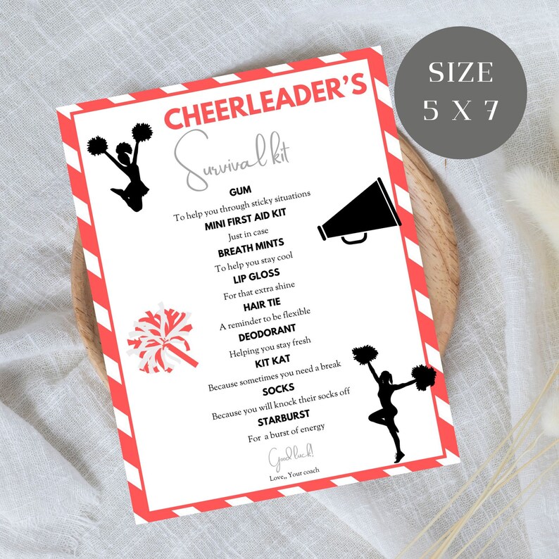 Dance Survival Kit Printable, Cheerleader Gifts, Cheer Team Gifts ...