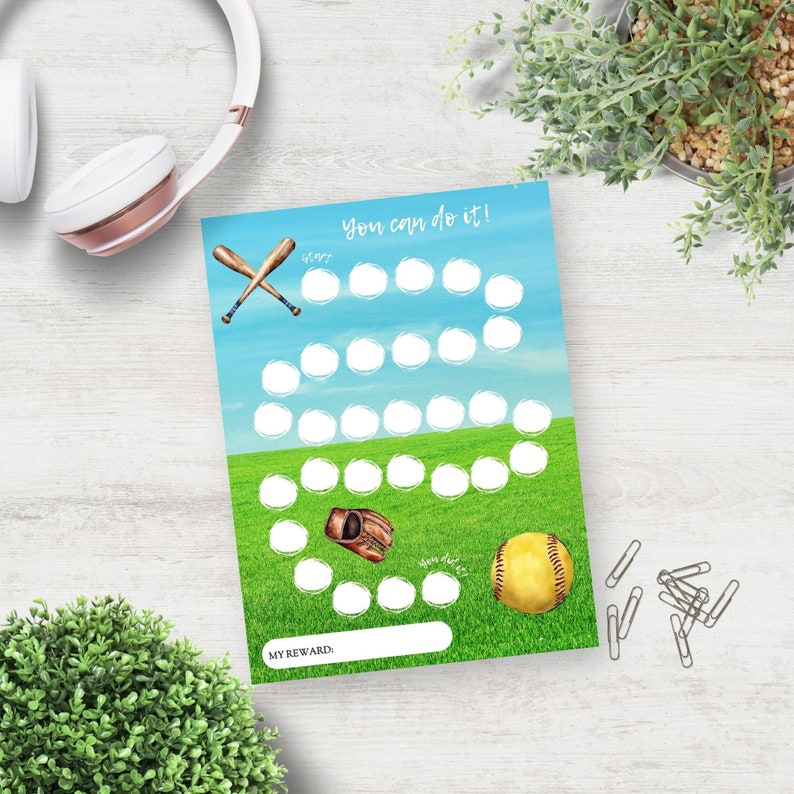Softball Reward Chart: Kids Behavior & Chores (digital Download) - Etsy