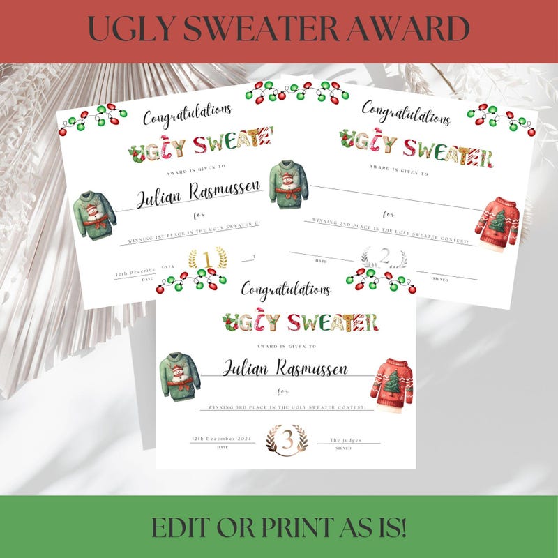 Ugly Sweater Awards - Etsy