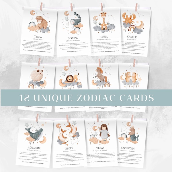 Zodiac Signs Greeting Cards - Etsy