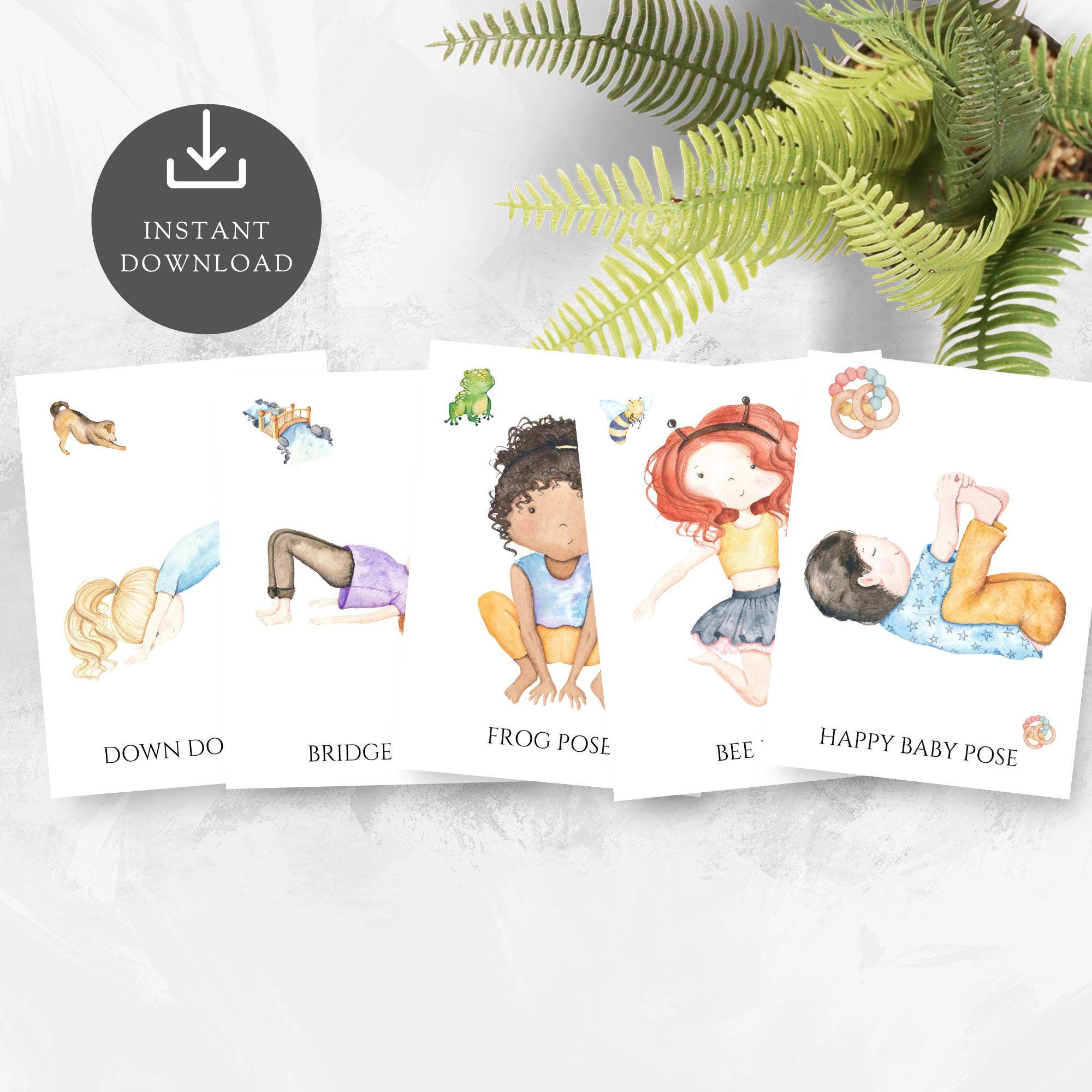 Kids Yoga Poses Flashcards: Printable Mindfulness Activity (PDF) - Etsy