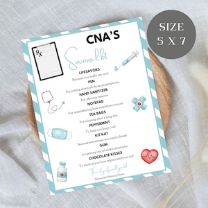 CNA Survival Kit Printable: Editable Gift Basket Tag (PDF) - Etsy