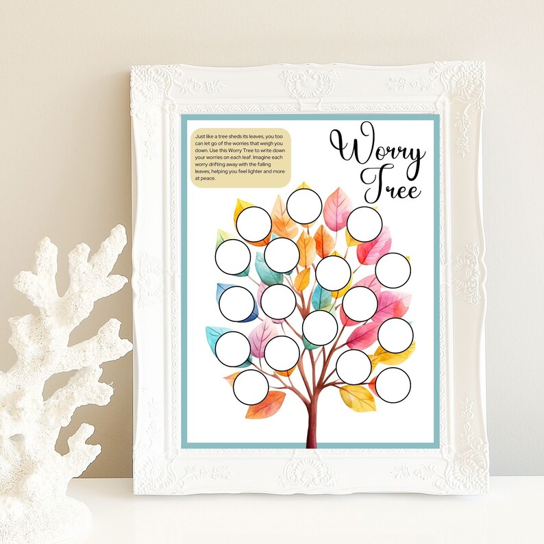 Worry Tree Worksheet: Kids Mental Health, Self-esteem (PDF) - Etsy ...