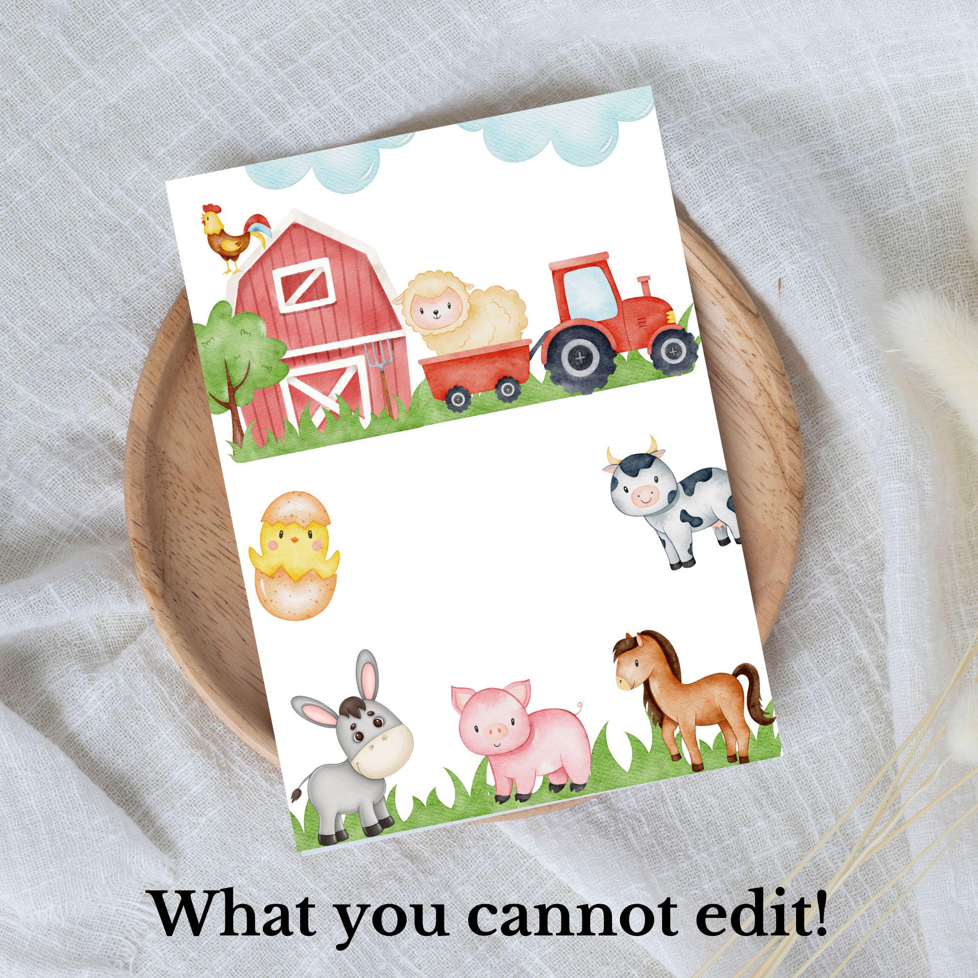 Barnyard 2nd Birthday Invite, Boy Farm Animals Invitation, Editable ...