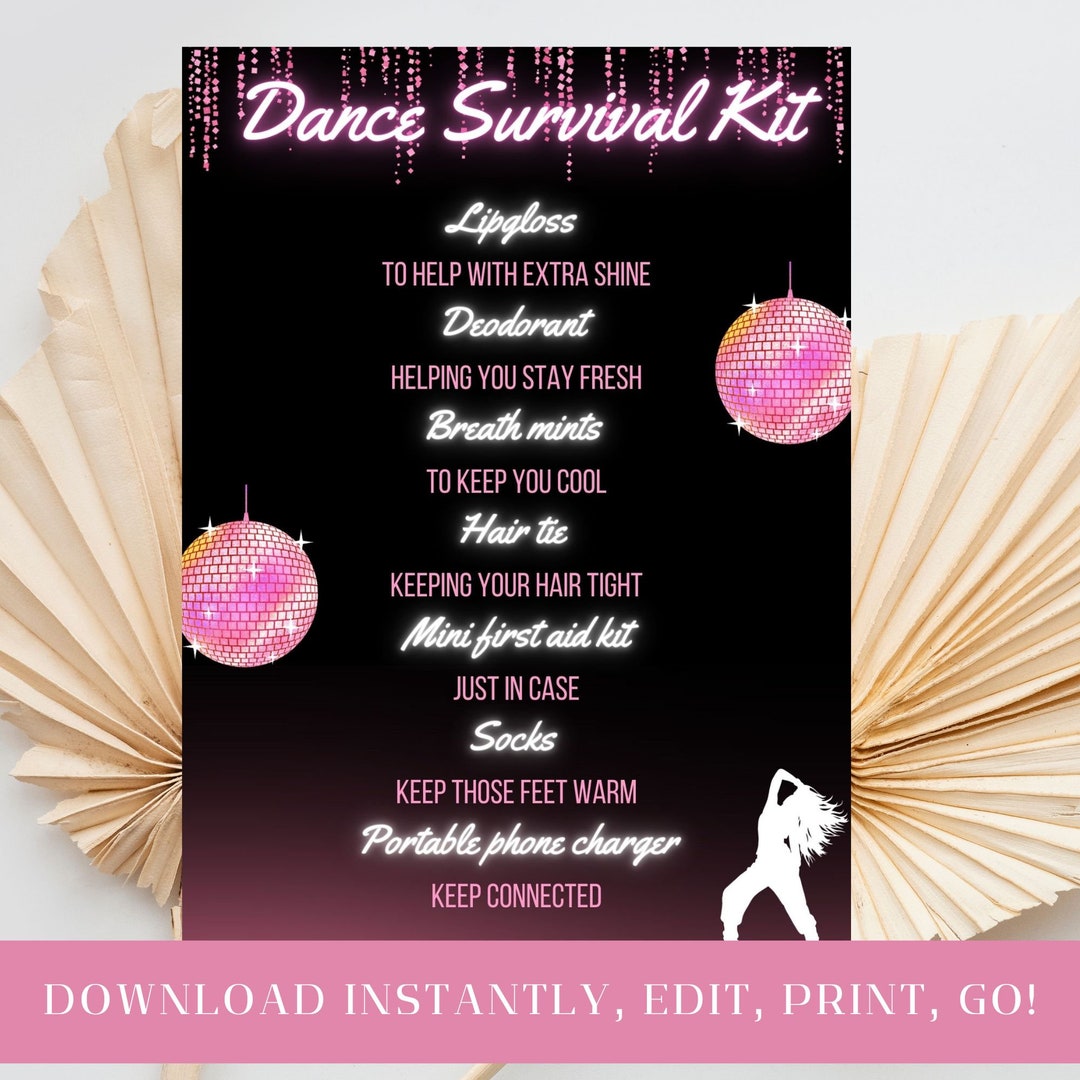 Dance Survival Kit Printable & Editable, Competition Gift, Good Luck ...
