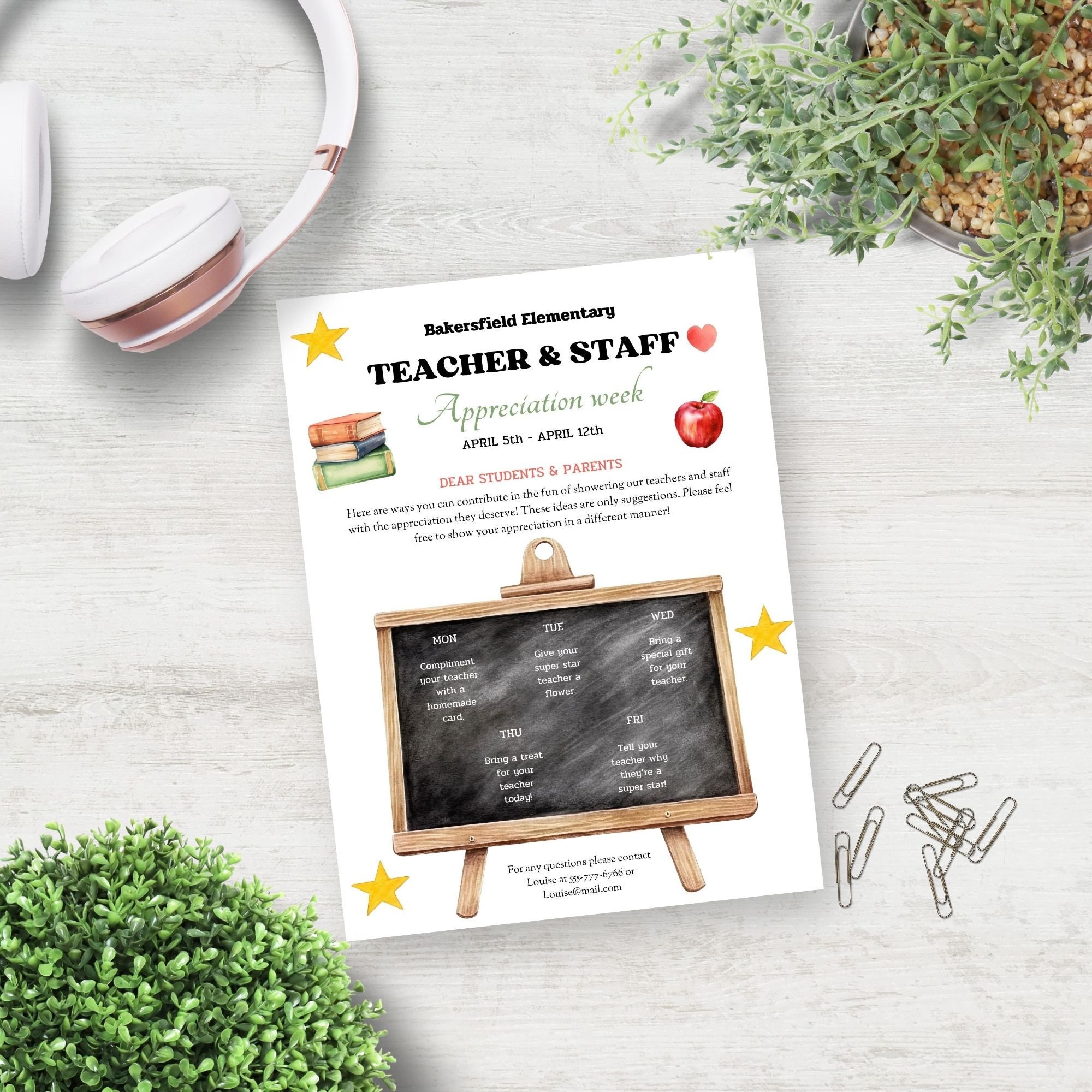Teacher Appreciation Week Itinerary: Classroom Theme, Editable Canva ...