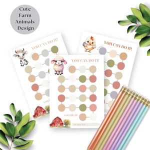 Reward Chart Farm Animals, Cute Printable Behavior Chart, Children ...