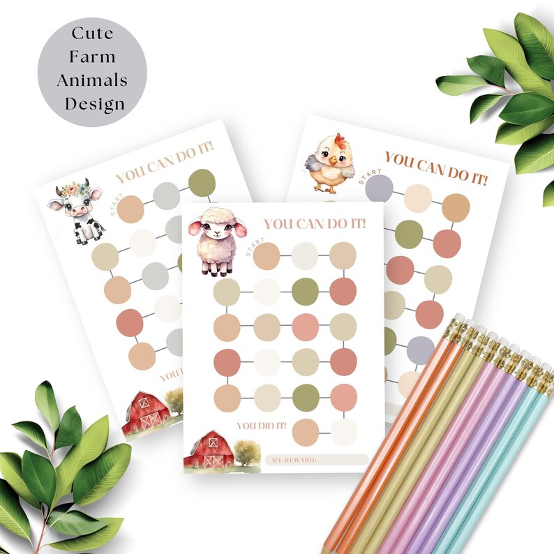 Reward Chart Farm Animals Cute Printable Behavior Chart - Etsy