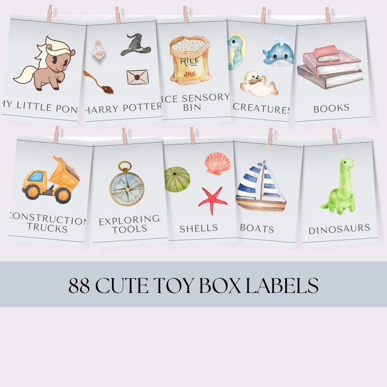 Cute Toy Box Labels for Organizing Playroom, Storage Labels Printable ...