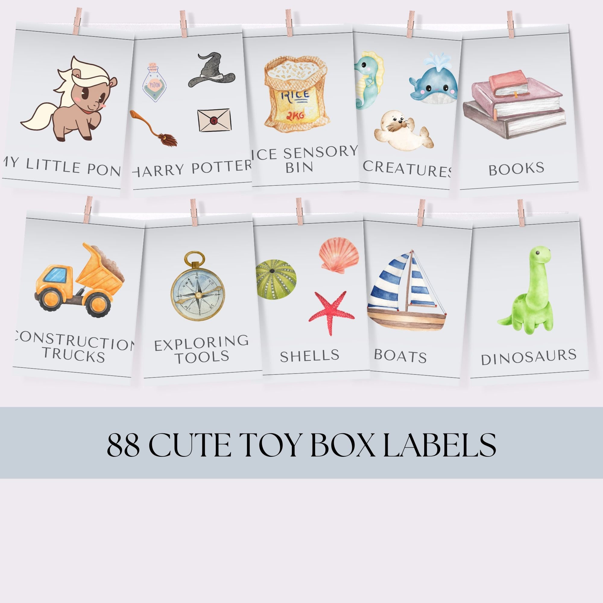 Cute Toy Box Labels for Organizing Playroom, Storage Labels Printable ...