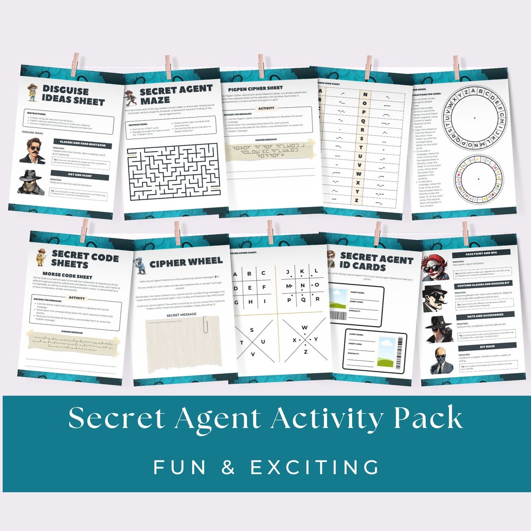 Secret Agent Activity Pack, Spy Bundle, Fun Exciting Kids Games ...