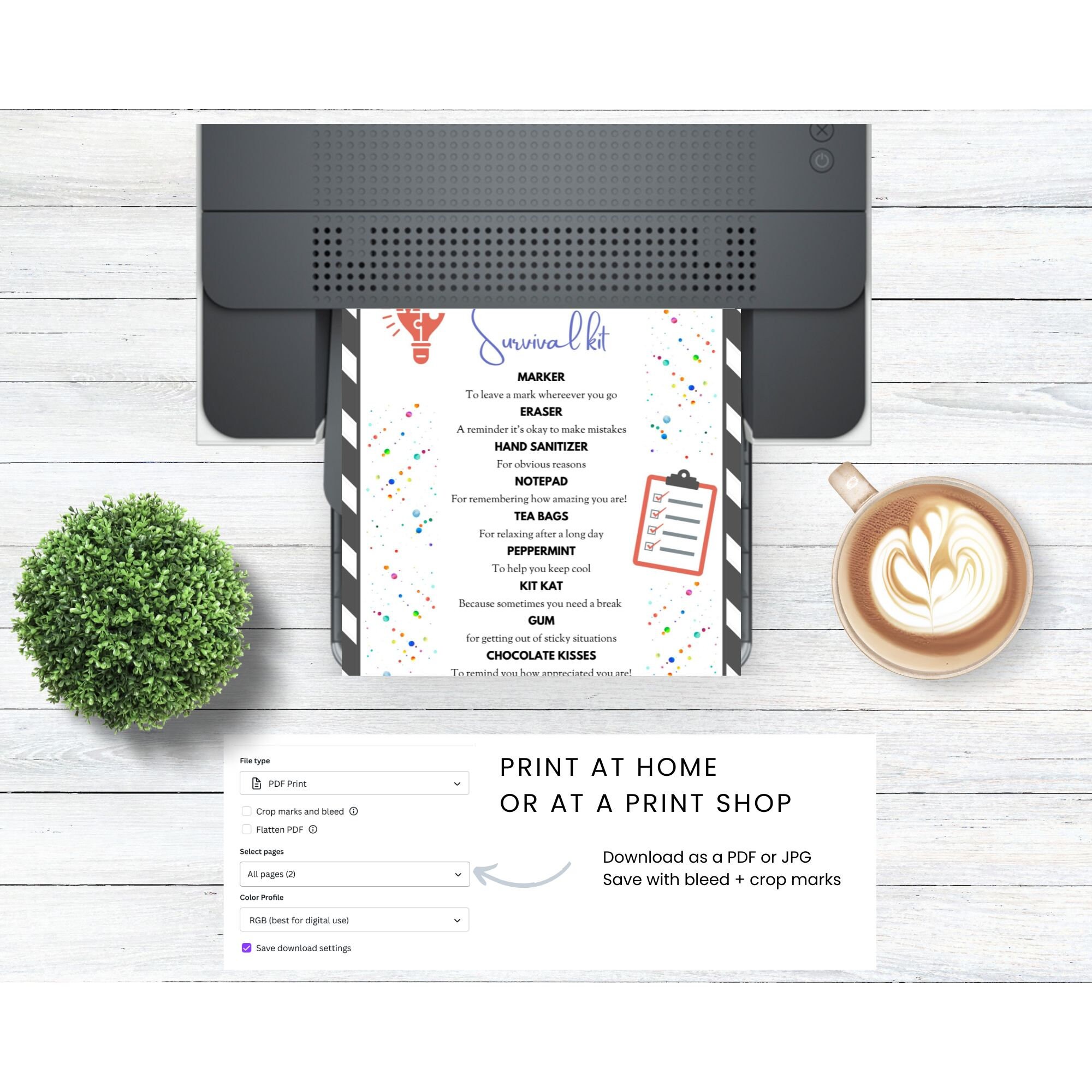 New Employee Survival Kit, New Job Tag Editable Template, Career ...