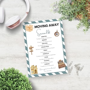 Moving Away Survival Kit Printable: Editable Gift Tag (canva) - Etsy