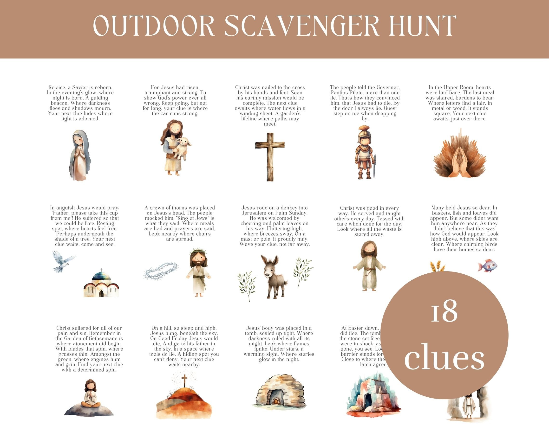 Christian Easter Scavenger Hunt: Bible Story Clues (PDF) - Etsy