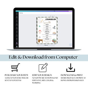 Counselor Survival Kit Card: Back to School Thank You Gift (editable ...