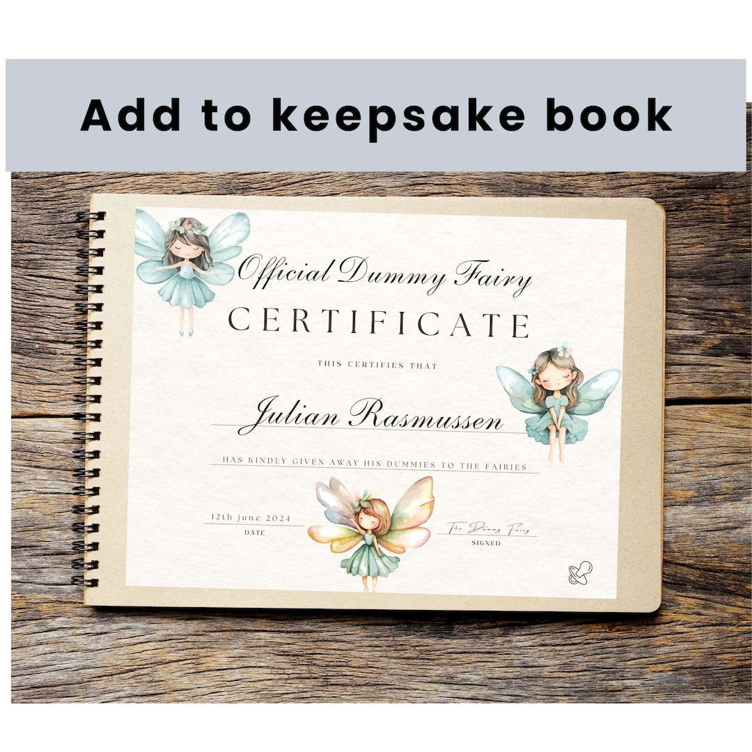 Editable Dummy Fairy Certificate, Giving Away Dummies, Pacifier Diploma ...