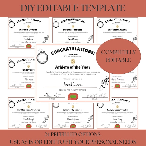 Scholarship Certificate Template - Etsy
