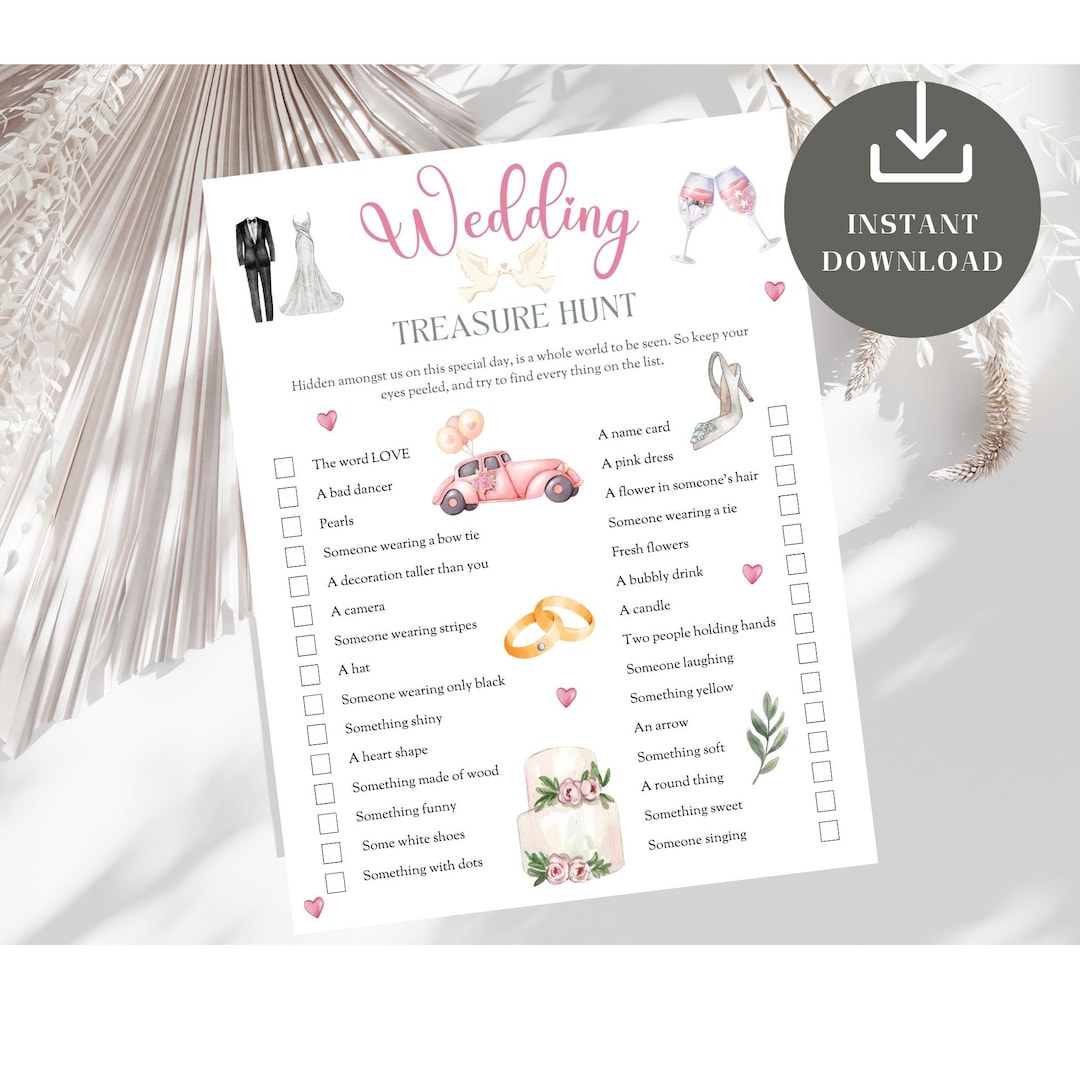Wedding Treasure Hunt for Kids, Wedding Scavenger Hunt, Games for ...