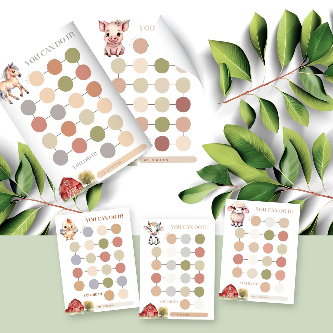 Reward Chart Farm Animals Cute Printable Behavior Chart - Etsy