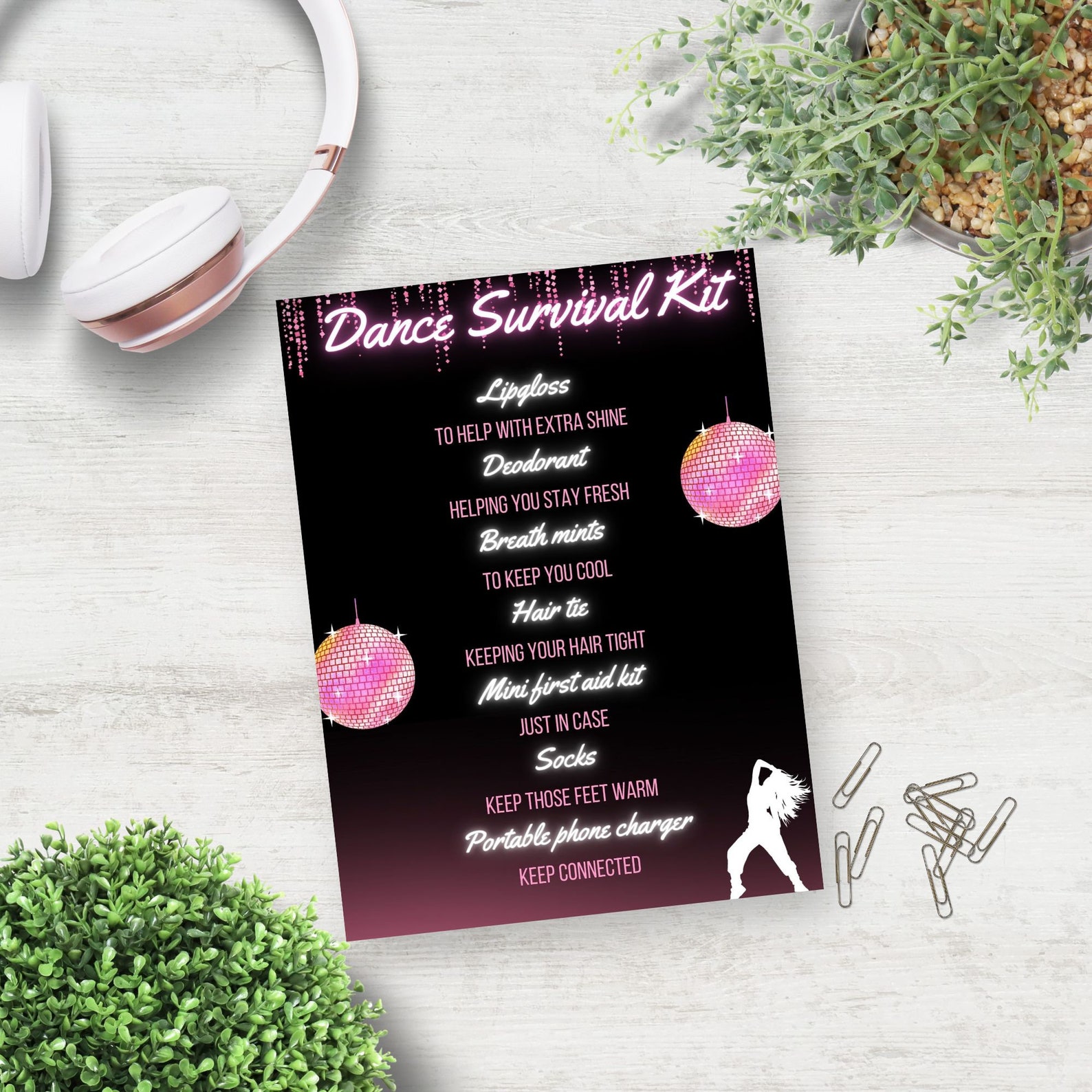 Dance Survival Kit Printable & Editable, Competition Gift, Good Luck ...