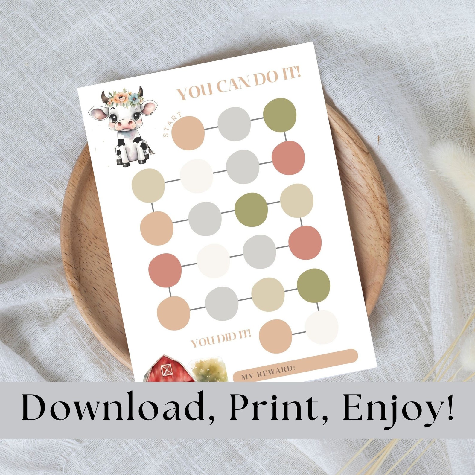 Reward Chart Farm Animals Cute Printable Behavior Chart - Etsy
