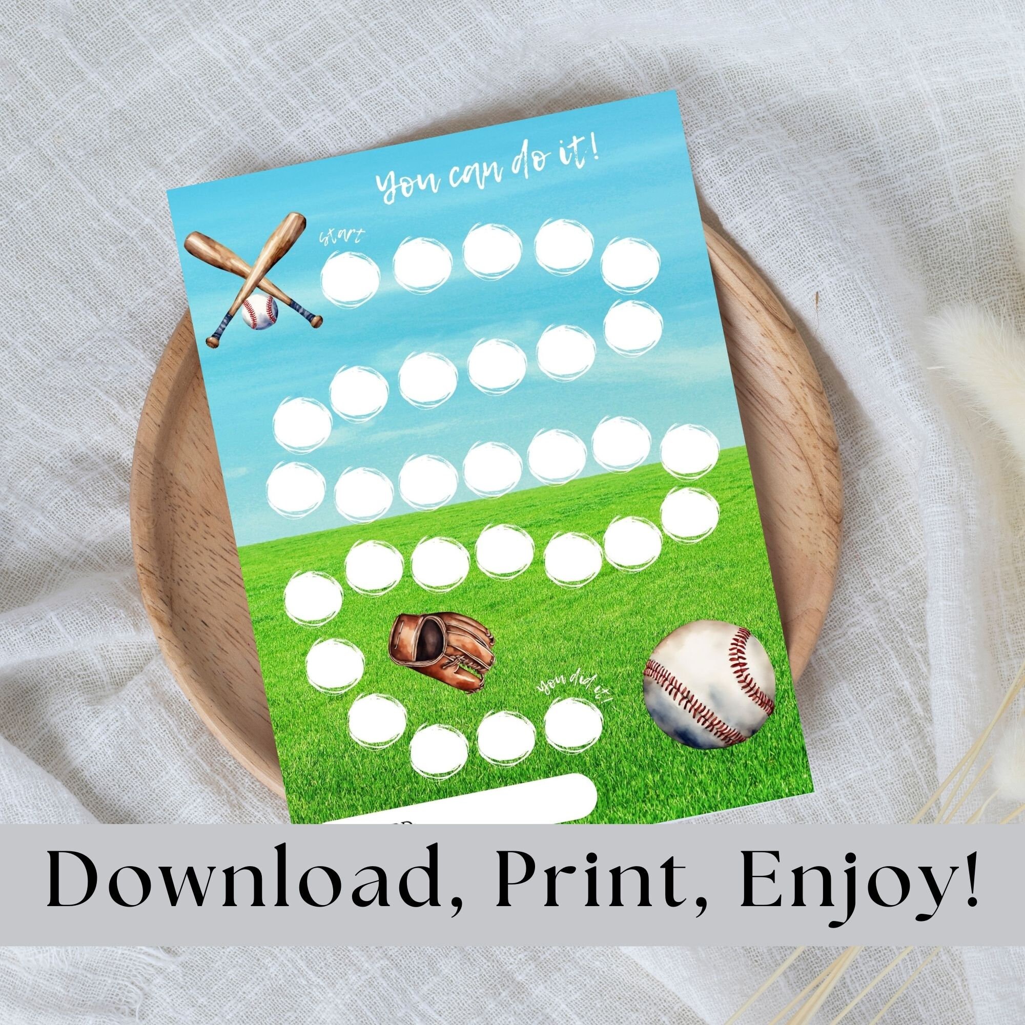 Baseball Reward Chart: Kids Chore & Behavior Tracker (digital Download ...