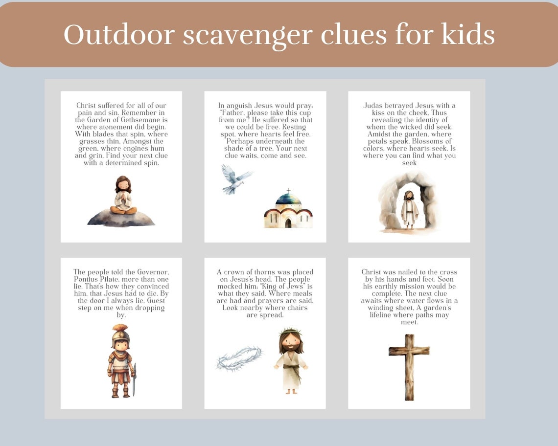 Christian Easter Scavenger Hunt Bible Story Clues PDF Etsy Christian Easter Scavenger Hunt Bible Story Clues PDF Etsy