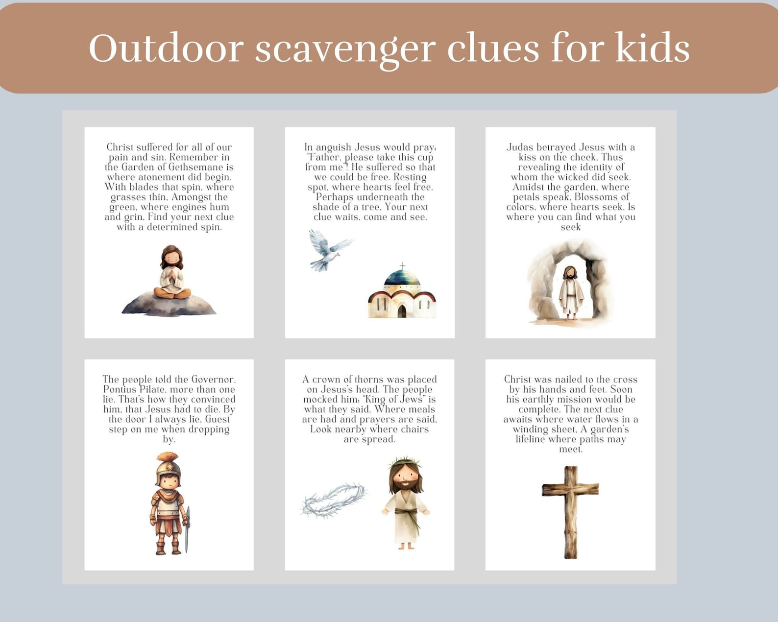 Outdoor Christian Scavenger Hunt, Christ & Bible Story, Passover ...