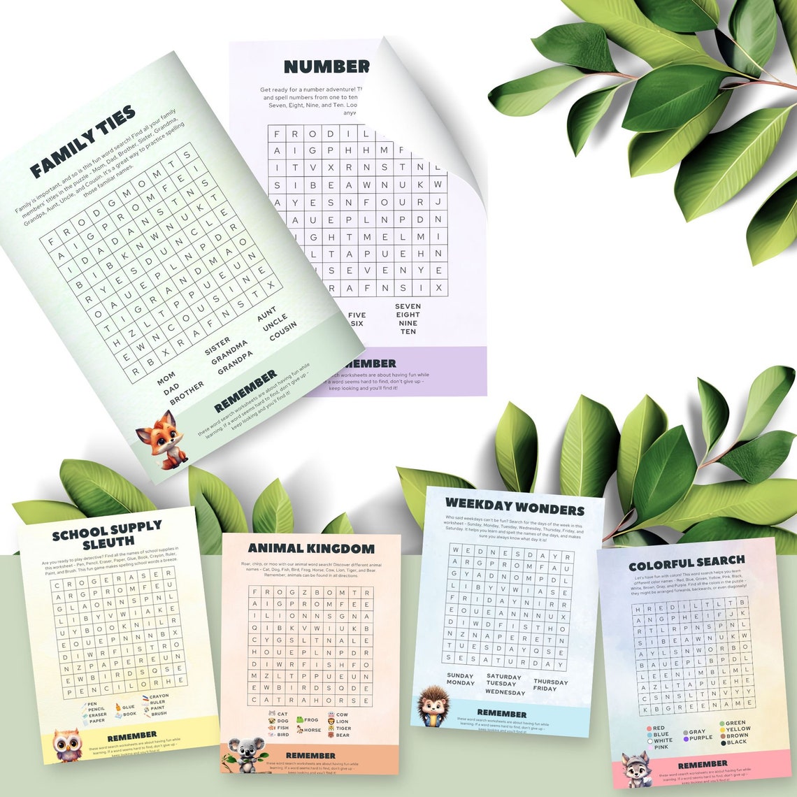 Simple Word Search Printable Puzzle Kindergarten First Grade Word ...