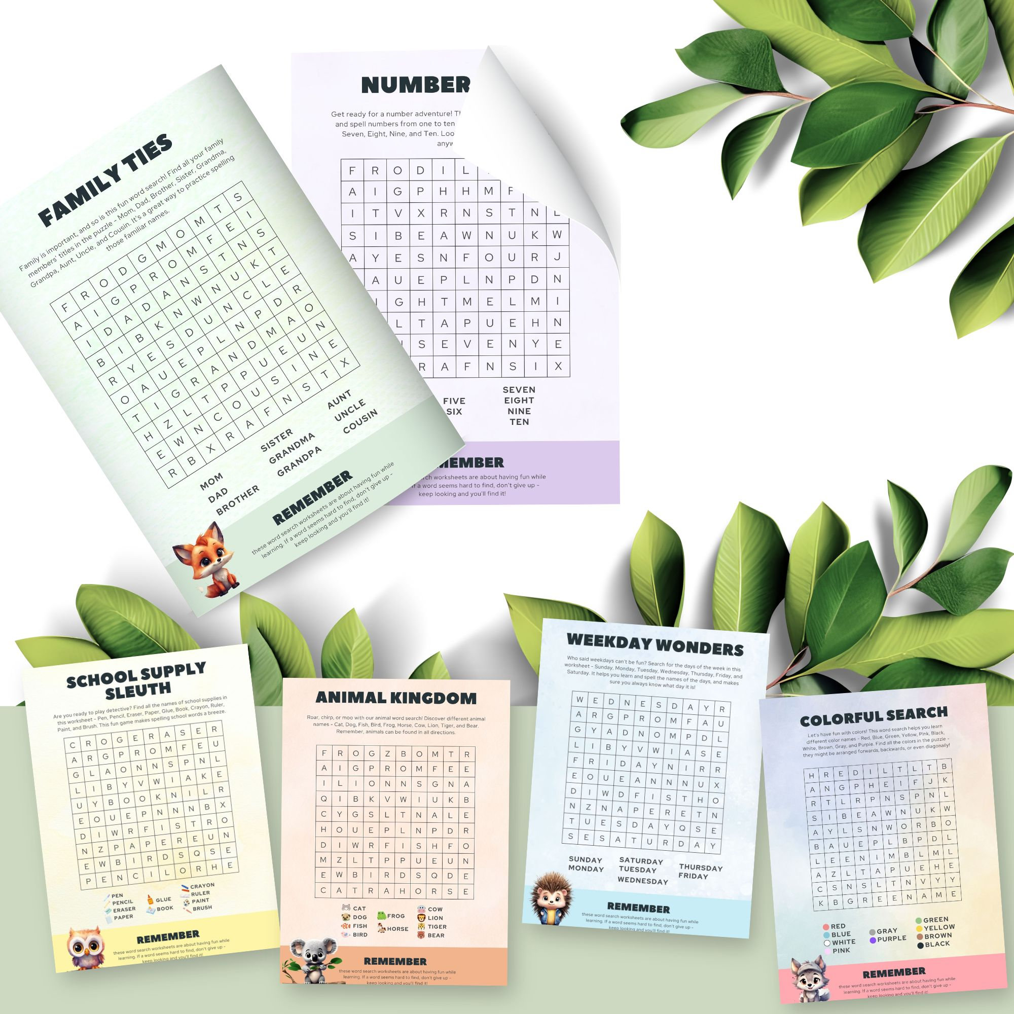 Simple Word Search Printable Puzzle Kindergarten First Grade Word ...