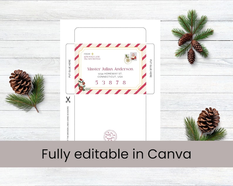 EDITABLE BUNDLE Approved Letter From Santa Envelope File + Nice List ...